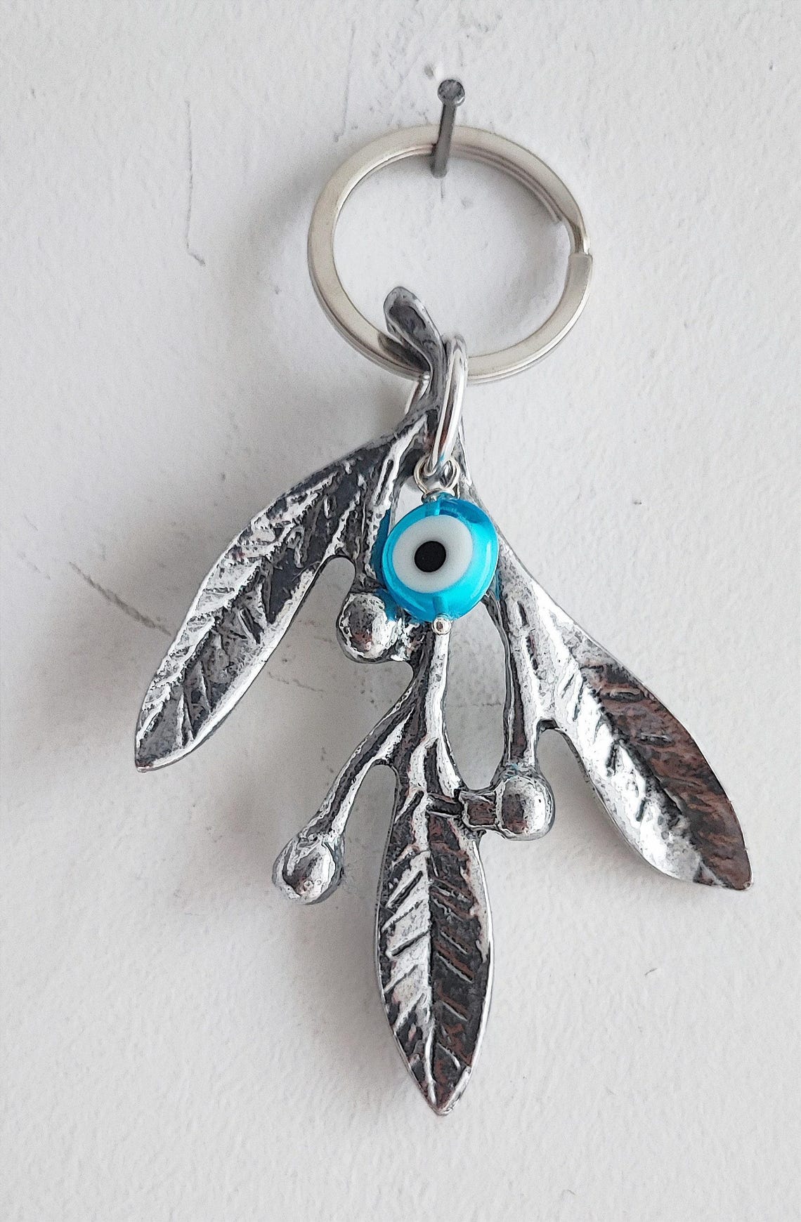 Olive Leaves Keychain, Aluminum Olive Leaves and Olives Key Ring With ...