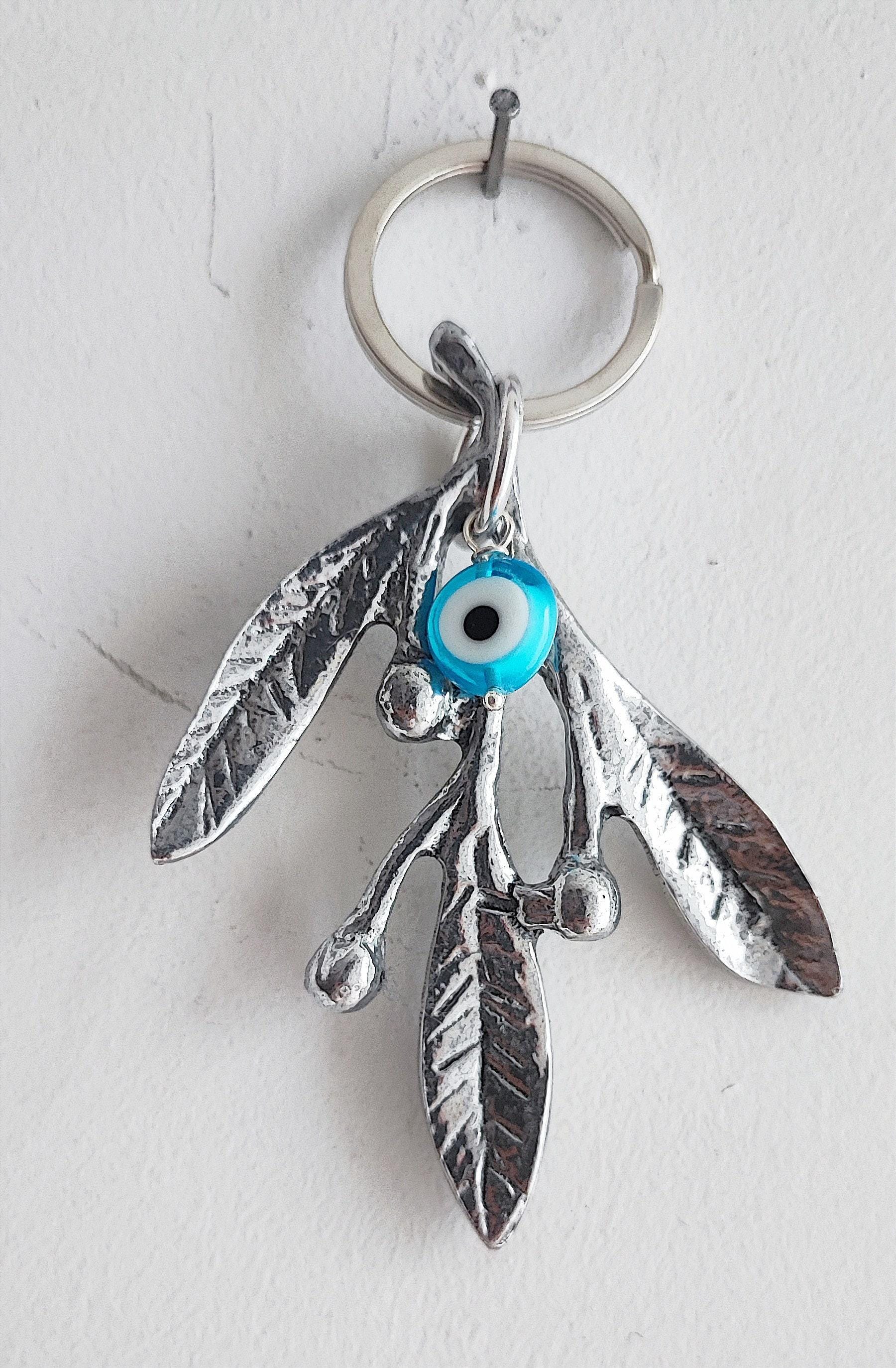 Olive Leaves Keychain, Aluminum Olive Leaves and Olives Key Ring With ...