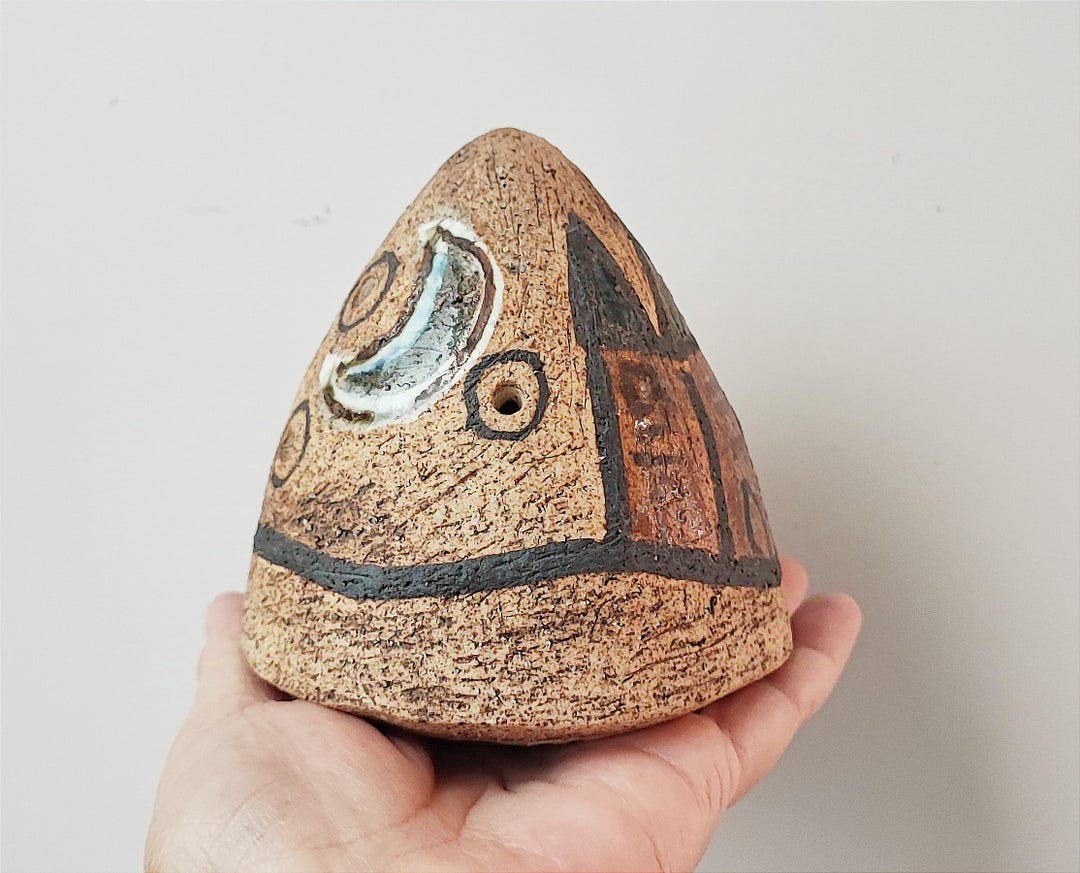 Ceramic Primitive Rattle, Decorative Rattle of Stoneware and Porcelain ...