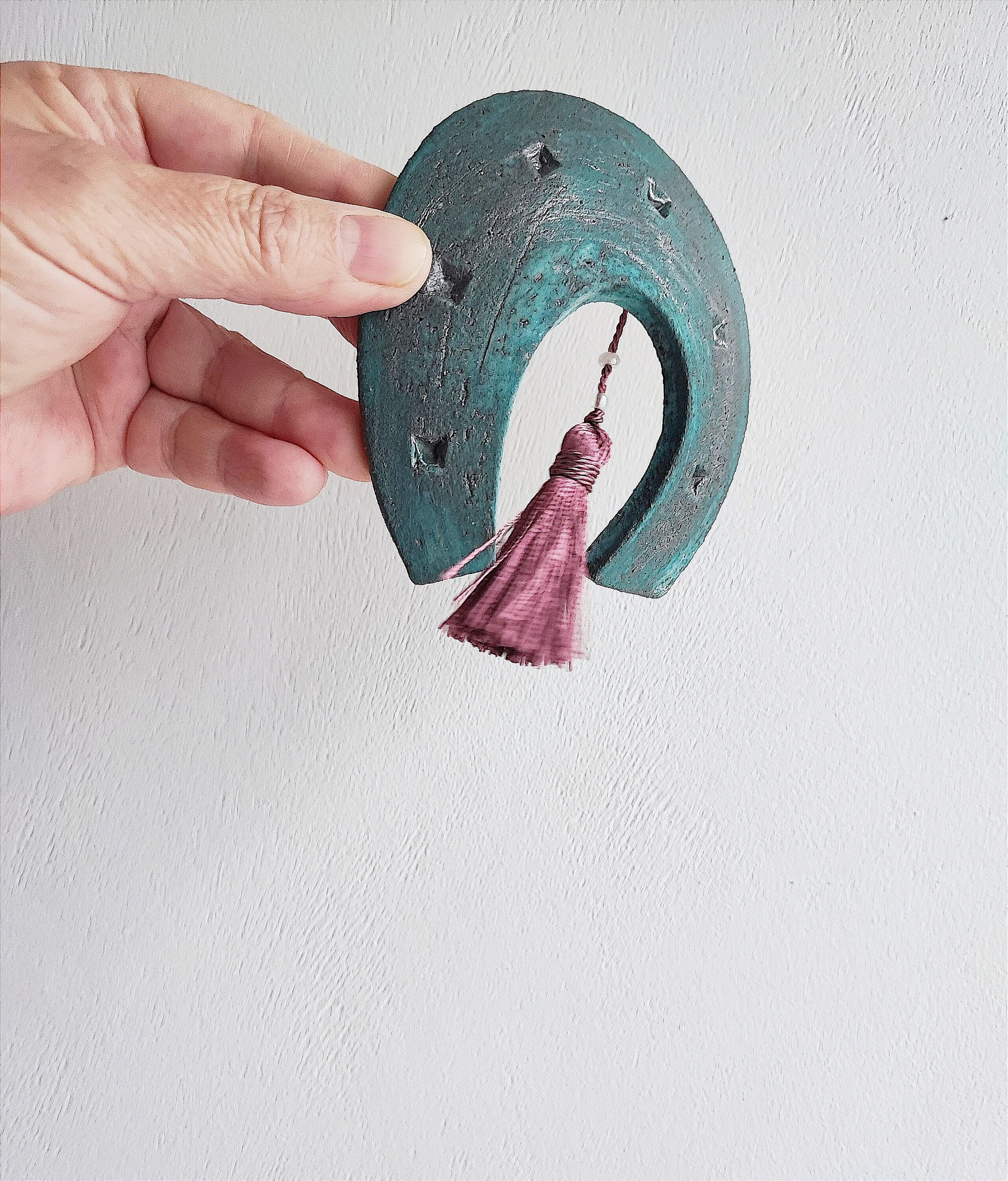 Blue Ceramic Horseshoe, Life Size Horseshoe in Dark Tuquoise Blue ...