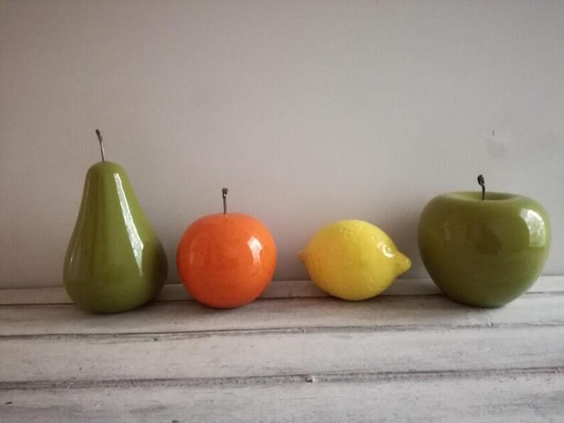 Ceramic Fruit Sculptures, Life Size Ceramic Fruit of Earthenware Clay ...