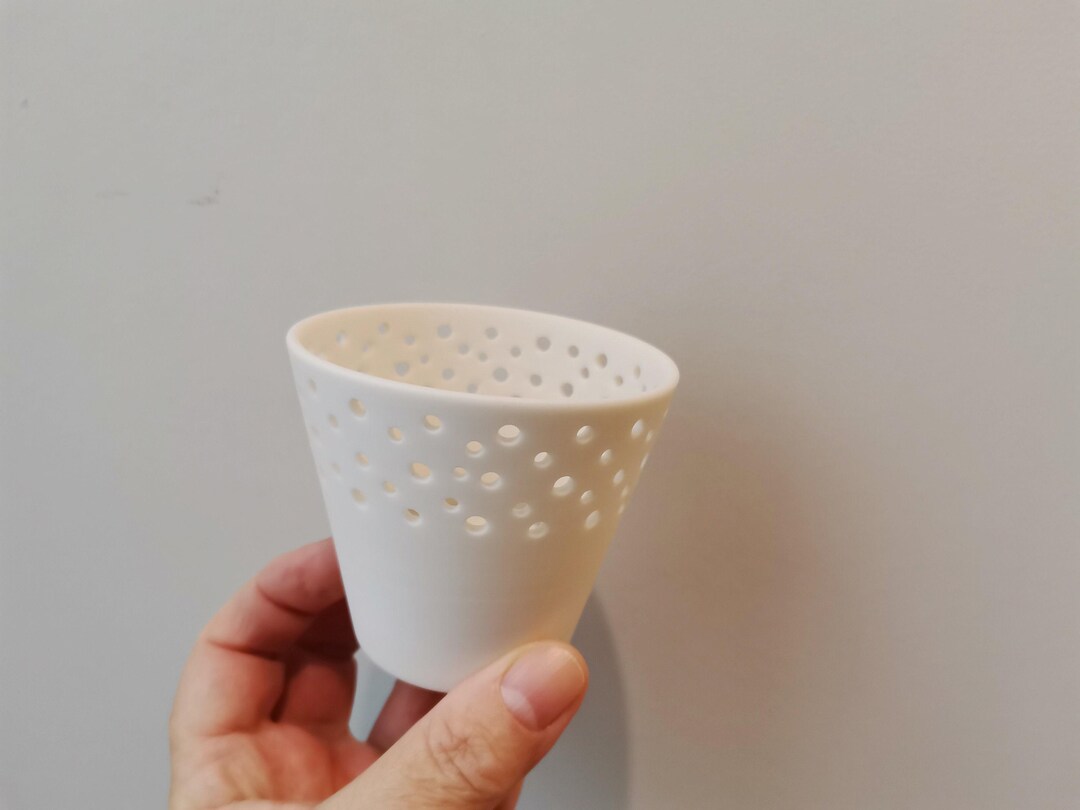 Porcelain Tea Light, Perforated, Porcelain Tea Light Holder, White ...
