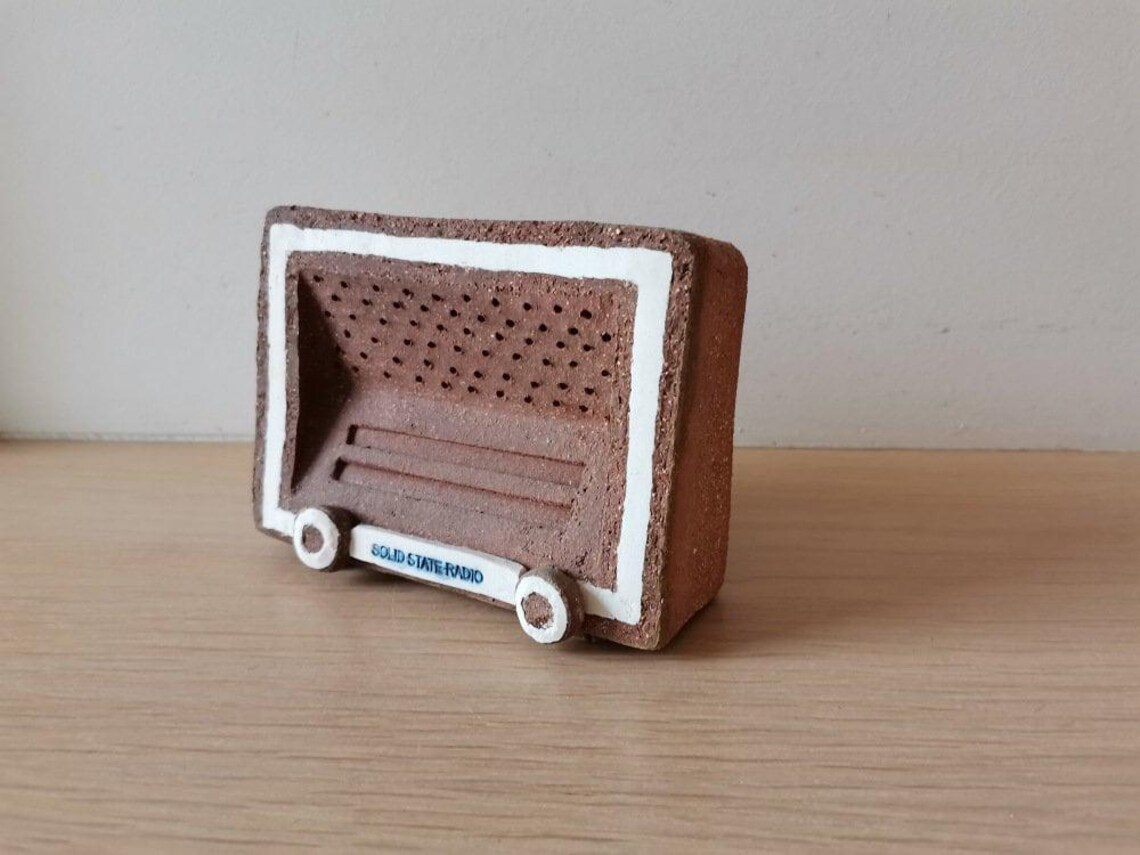 Ceramic Radio Miniature, Ceramic Radio Art Object, Stoneware Clay Radio ...