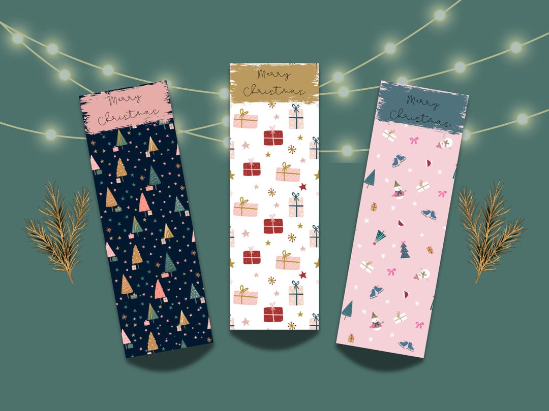 Cute Printable Christmas Bookmarks for Book Lovers Christmas Gift for ...