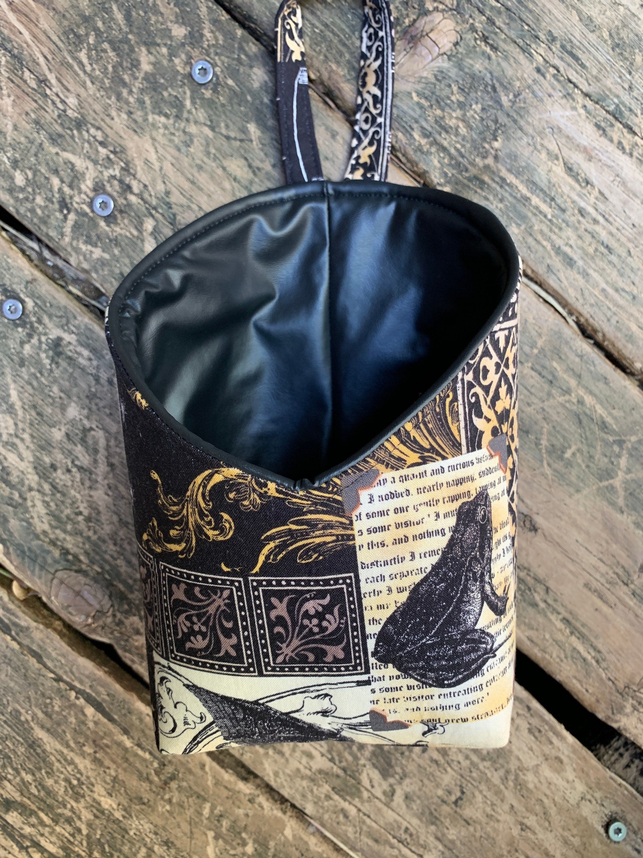 Fabric hanging basket, gothic basket set, room organizer, spells and ...