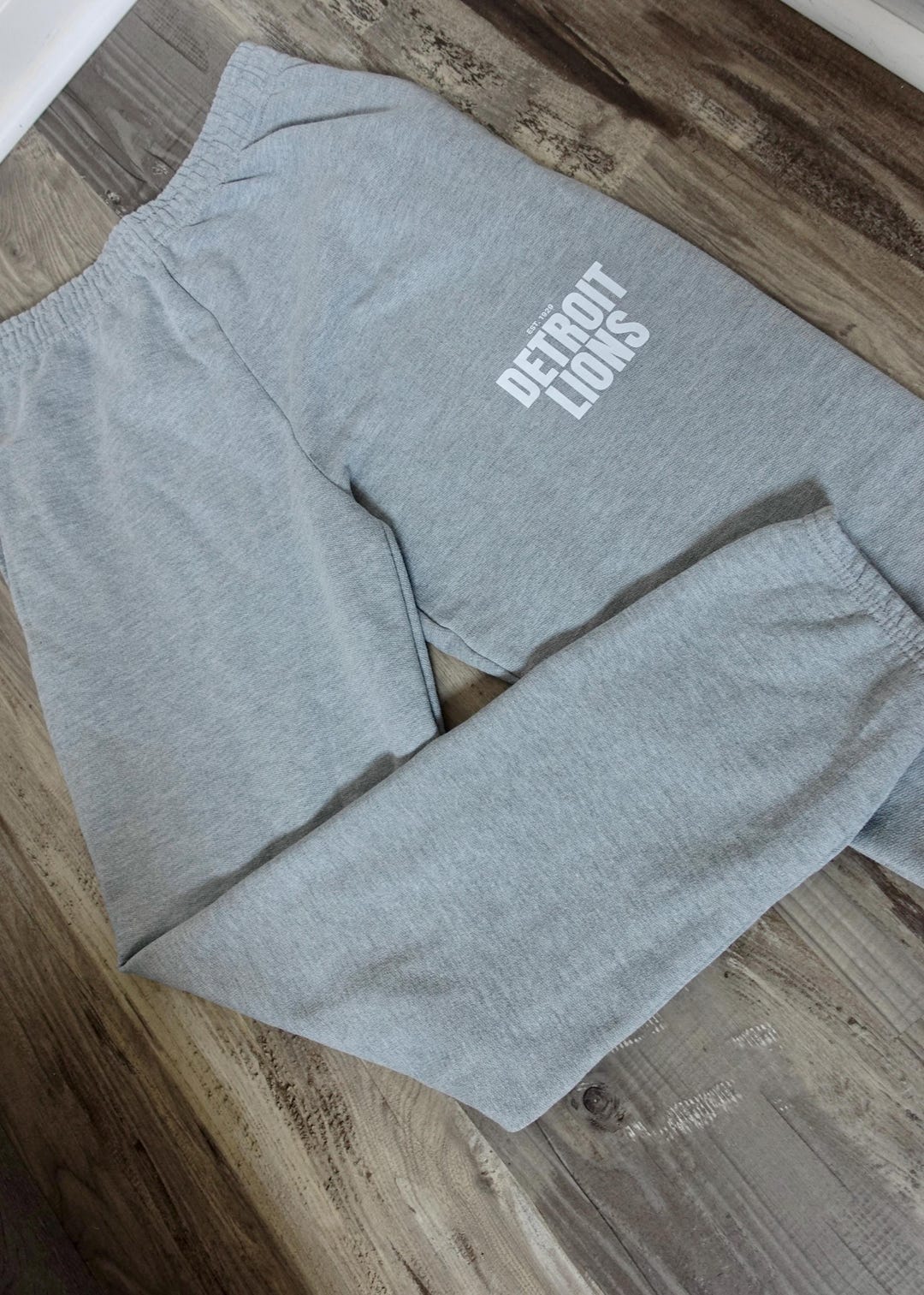 Detroit Lions Gray/white Sweatpants - Etsy