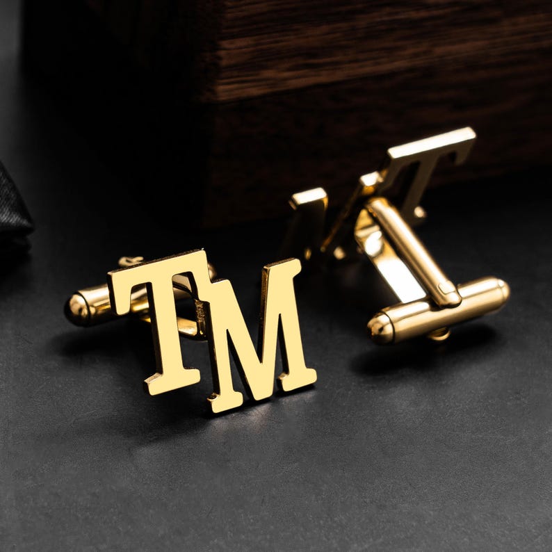 Personalized Initial Cufflinks, Name Cuff Links, Letter Custom ...