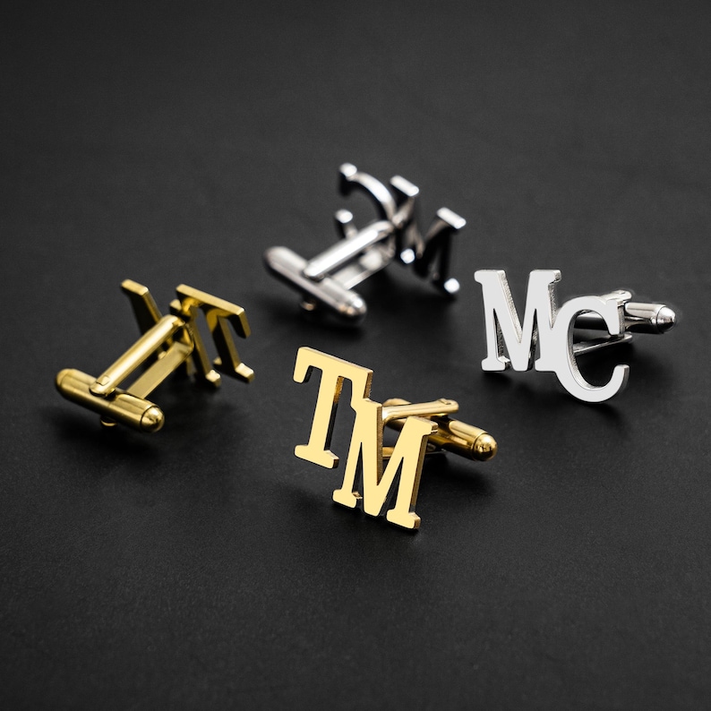 Personalized Initial Cufflinks, Name Cuff Links, Letter Custom ...
