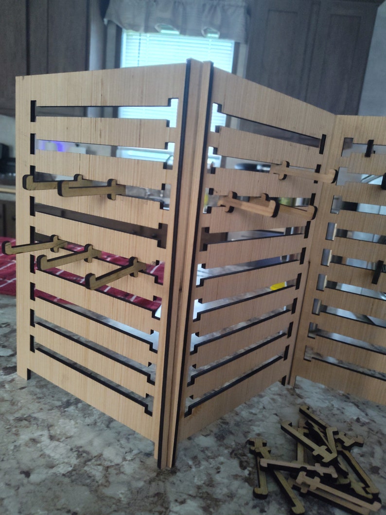 Handmade Wooden Ornaments, Keychains, and Earrings Display Stand ...