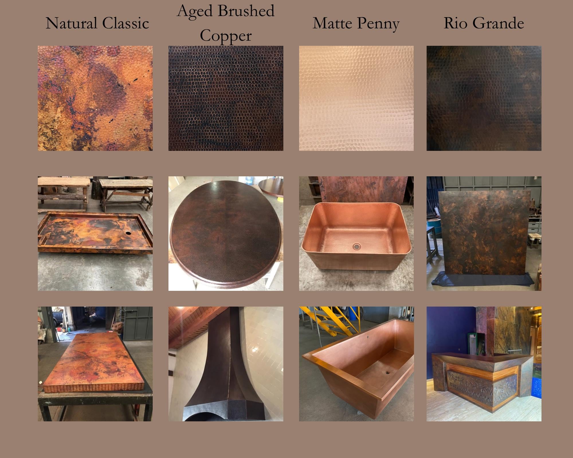 20 Gauge Rectangular Copper Tabletop – Hand Hammered – Side, Accent or ...