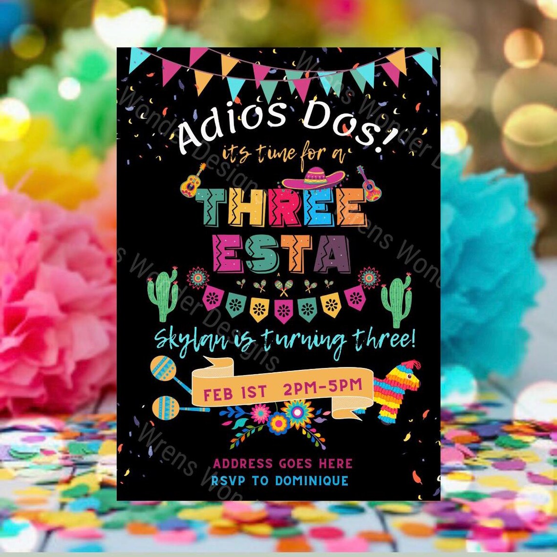 Three-esta Birthday Party Invitation - Etsy