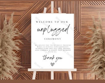 Unplugged Ceremony Wedding Sign - Etsy