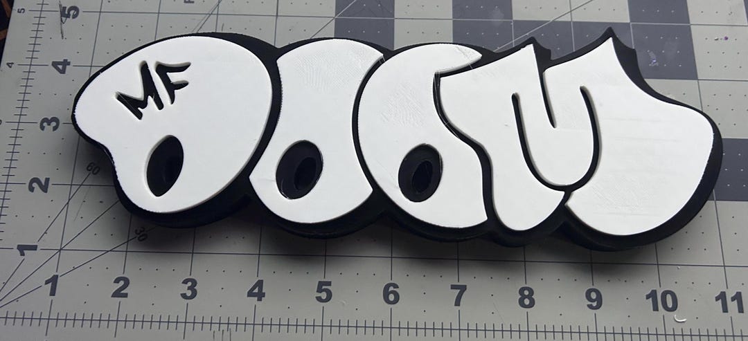 MF DOOM 3D Printed Wall Art 4x11 Inch Hip-hop Graffiti Decor Black ...