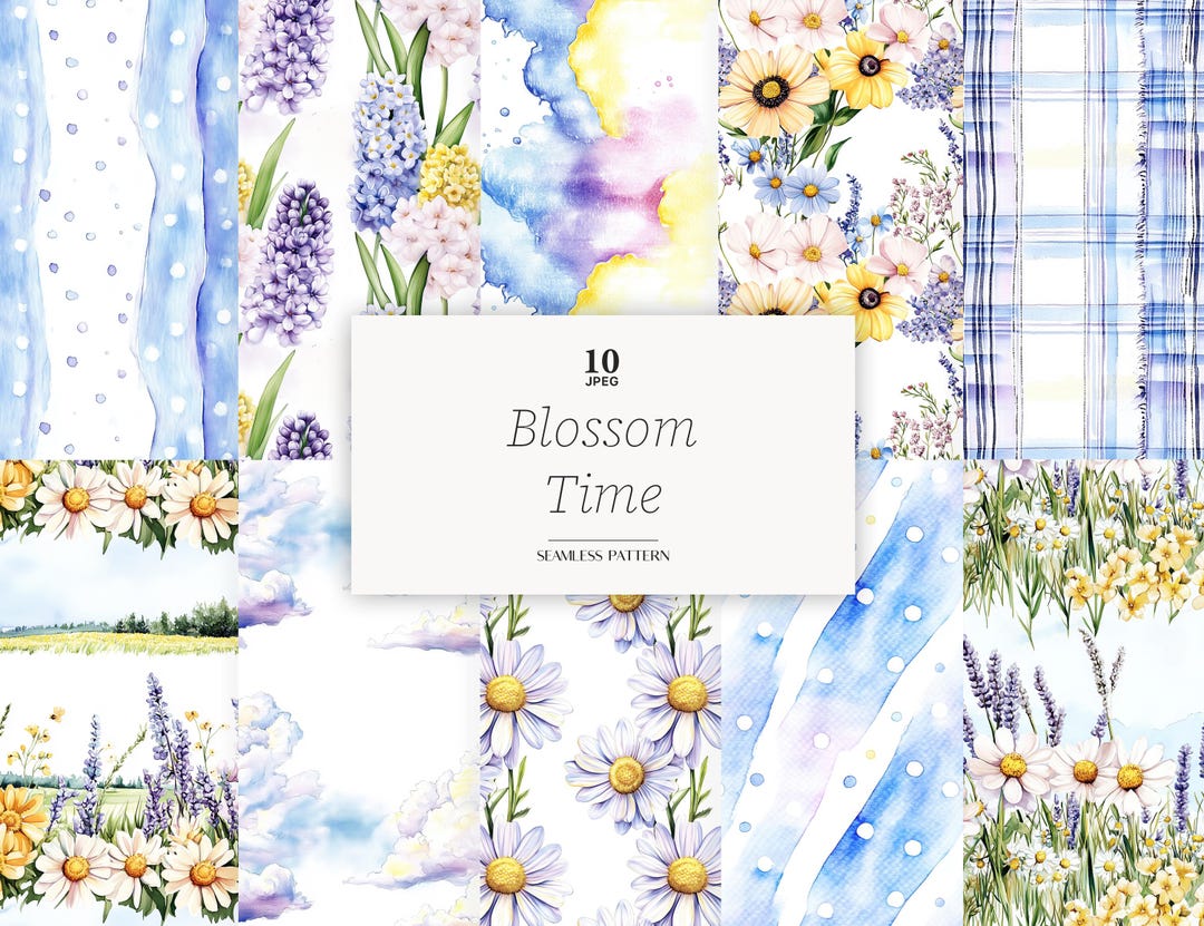 Spring Digital Paper Spring Seamless Pattern Spring Flowers Pattern ...