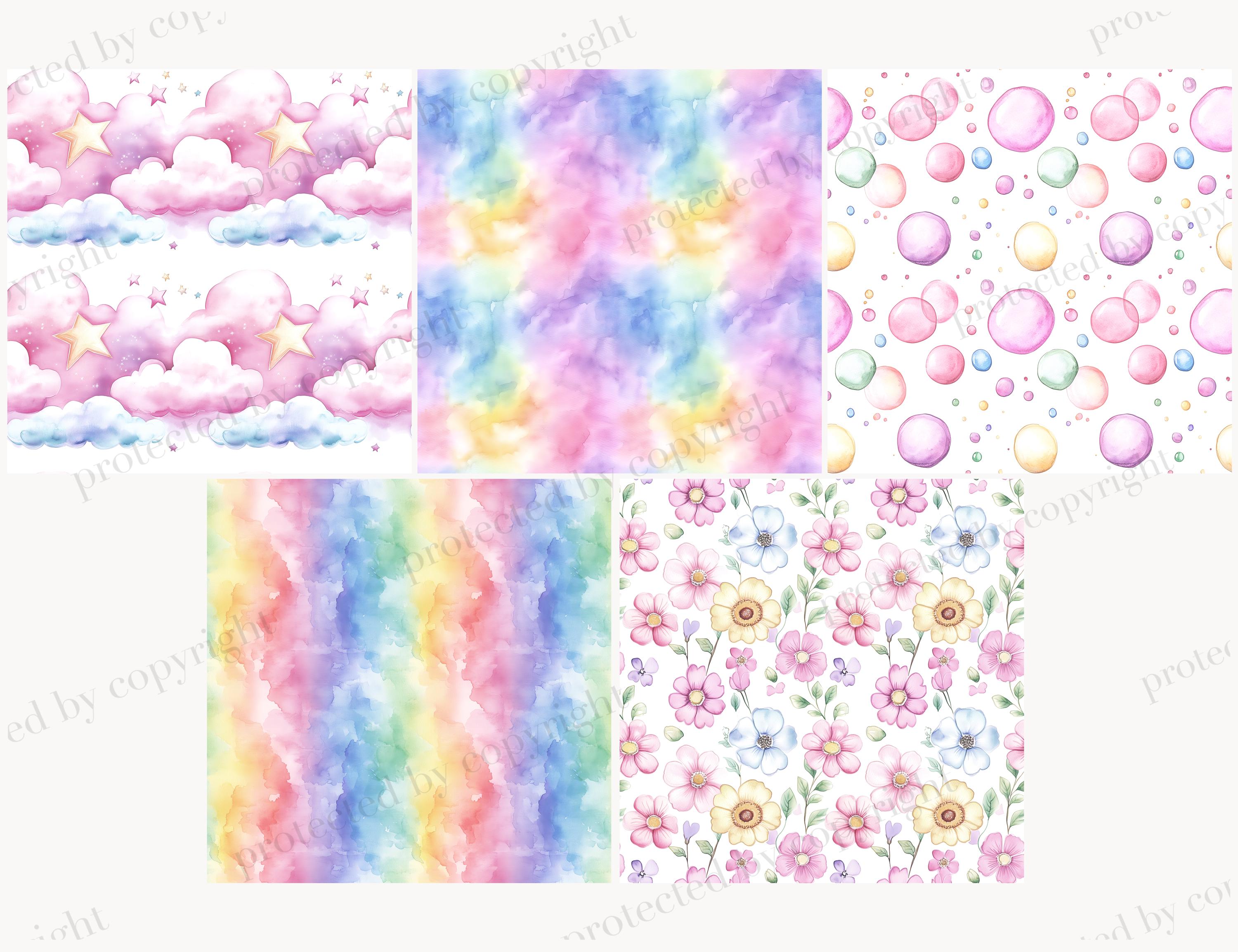 Rainbow Unicorn Digital Paper: Seamless Patterns (JPEG Files) - Etsy