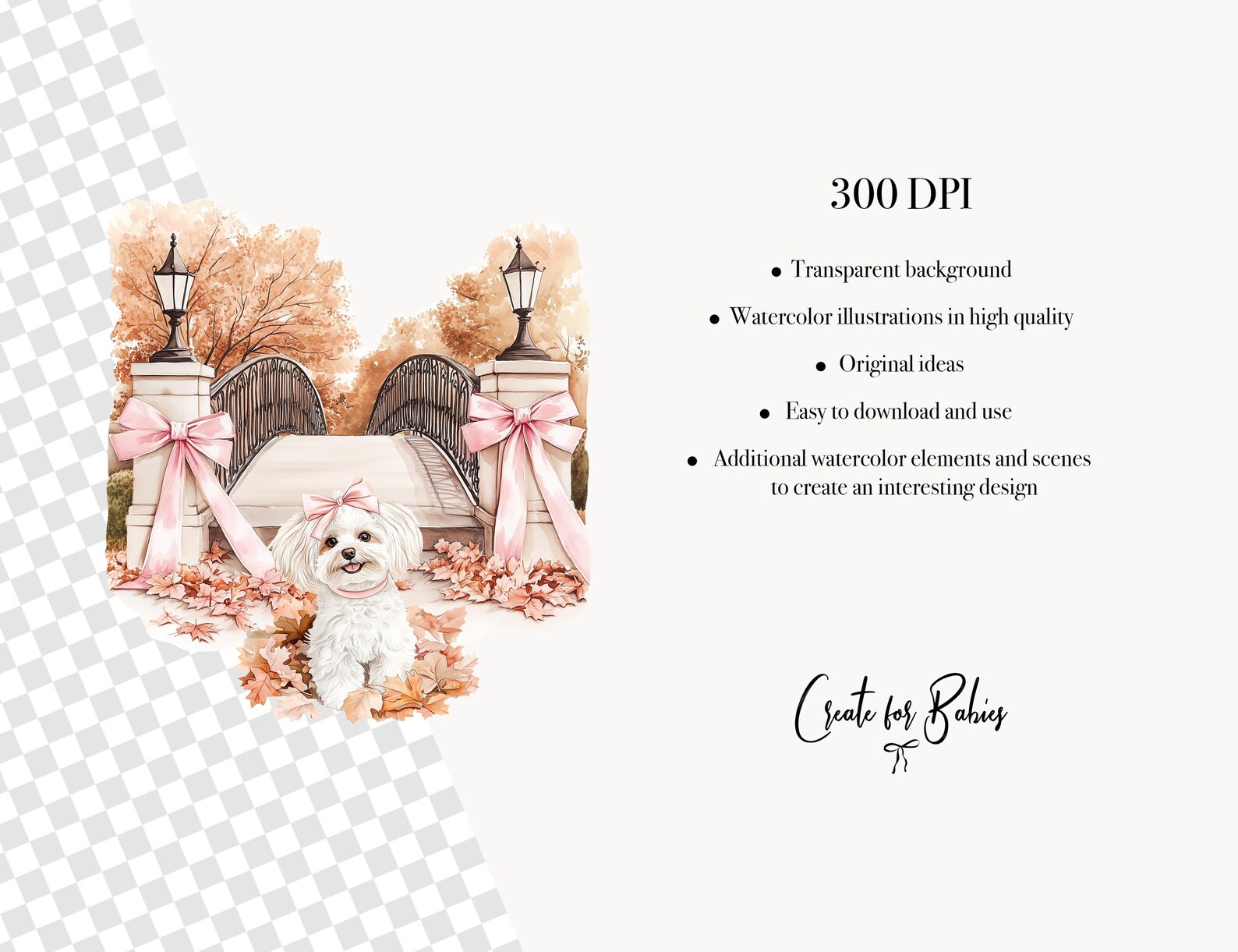 Pink Autumn Clipart: Coquette Fall PNG Graphics (digital Download, 50 ...