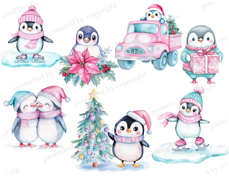 Christmas Penguin Clipart Winter Cute Penguins Clip Art Winter Animals ...