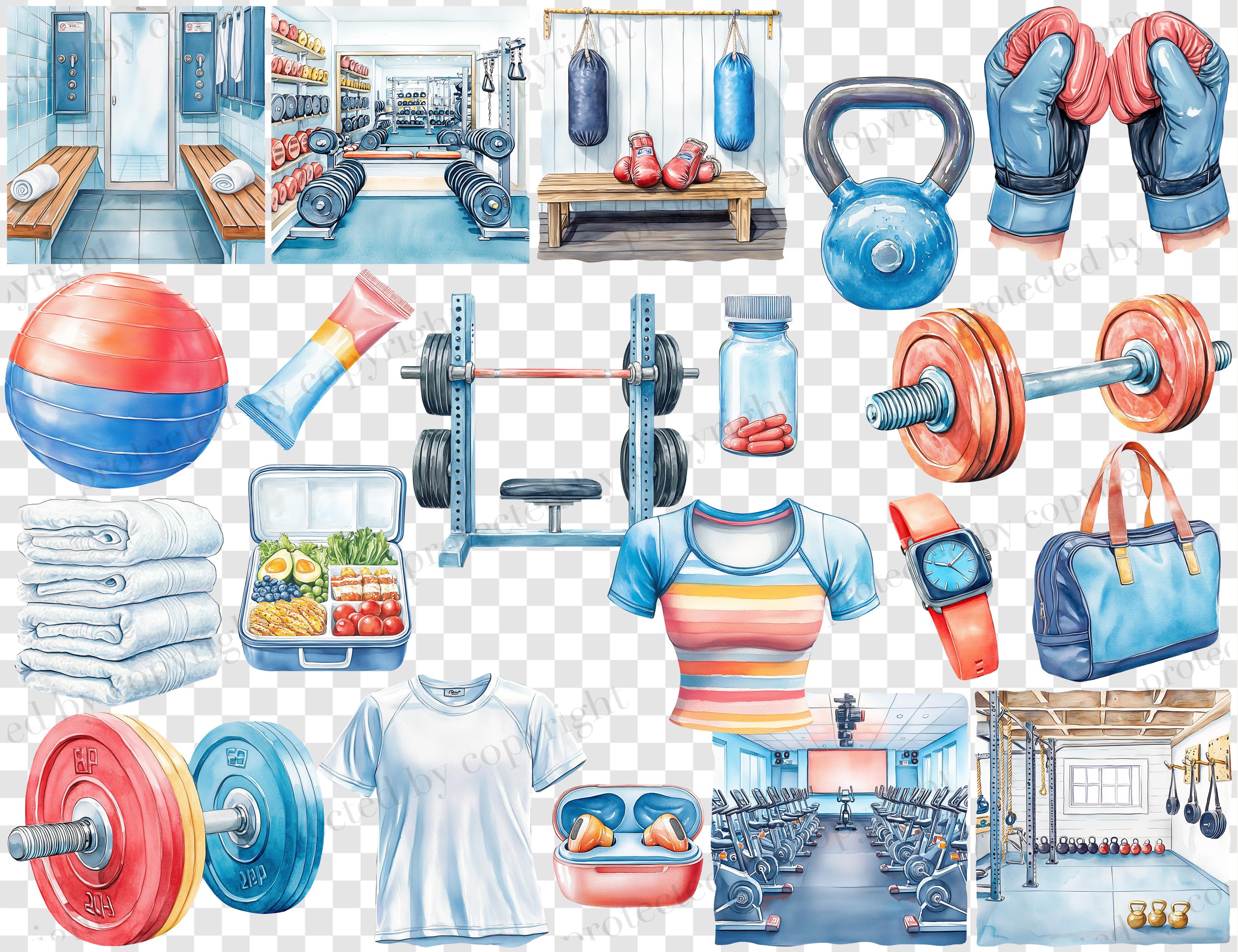 Fitness Girl Clipart: Gym Workout PNG Graphics, Sports Silhouettes ...