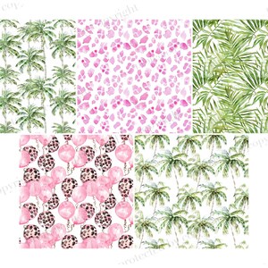 Pink Safari Digital Papers, Pink Safari Seamless Pattern, Pink Birthday ...