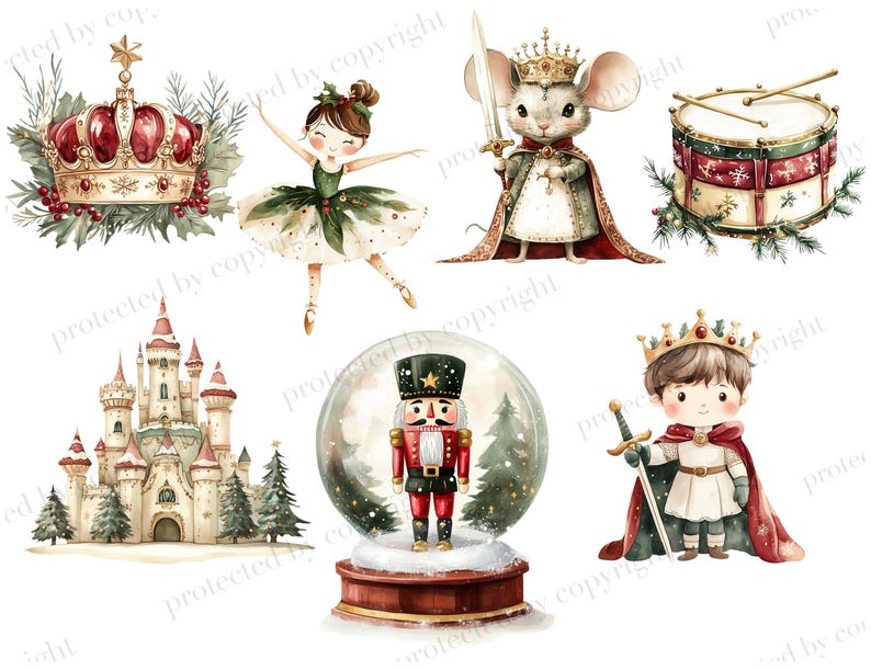 Nutcracker Christmas Clipart: Ballerina, Fairy Tale PNG (digital ...