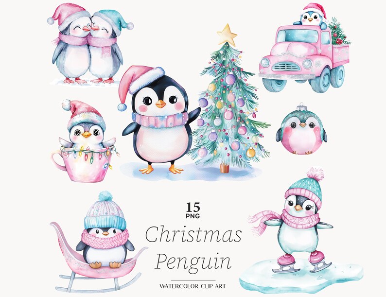 Christmas Penguin Clipart Winter Cute Penguins Clip Art Winter Animals ...