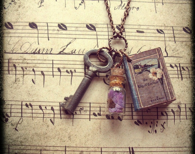 Book Lover Handmade Copper Chain Necklace With Miniature - Etsy