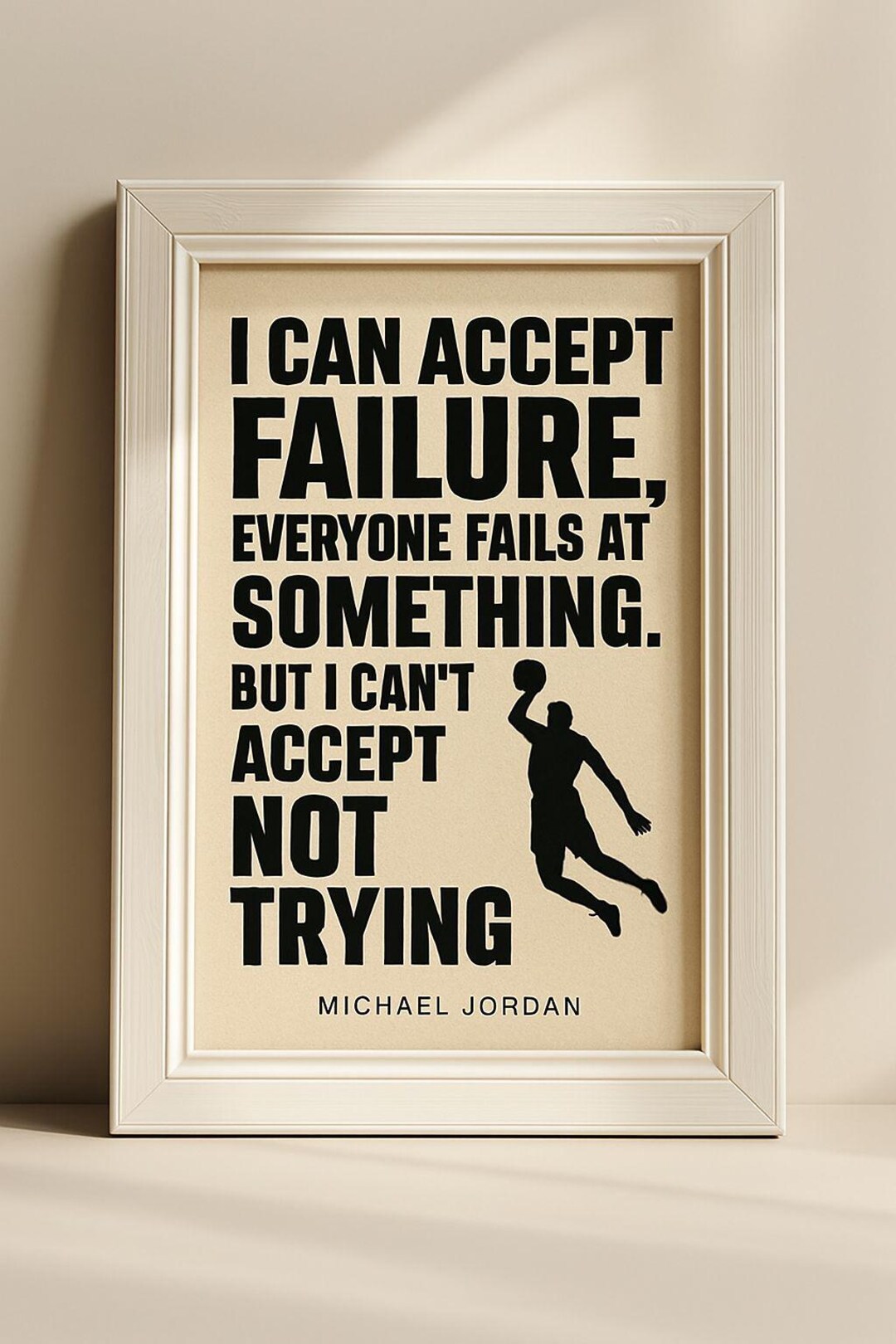 Michael Jordan Quote Poster, Basketball Legend Wall Art, Motivational ...