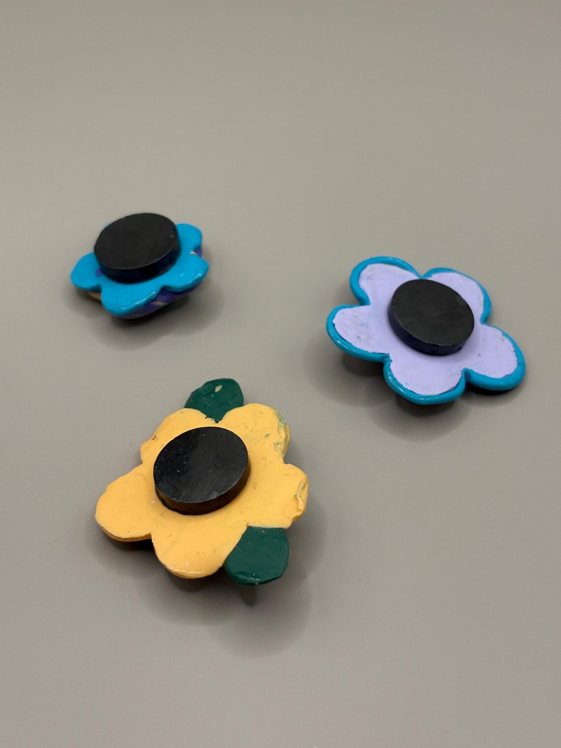 Flower Magnets (sets of 3) - Etsy