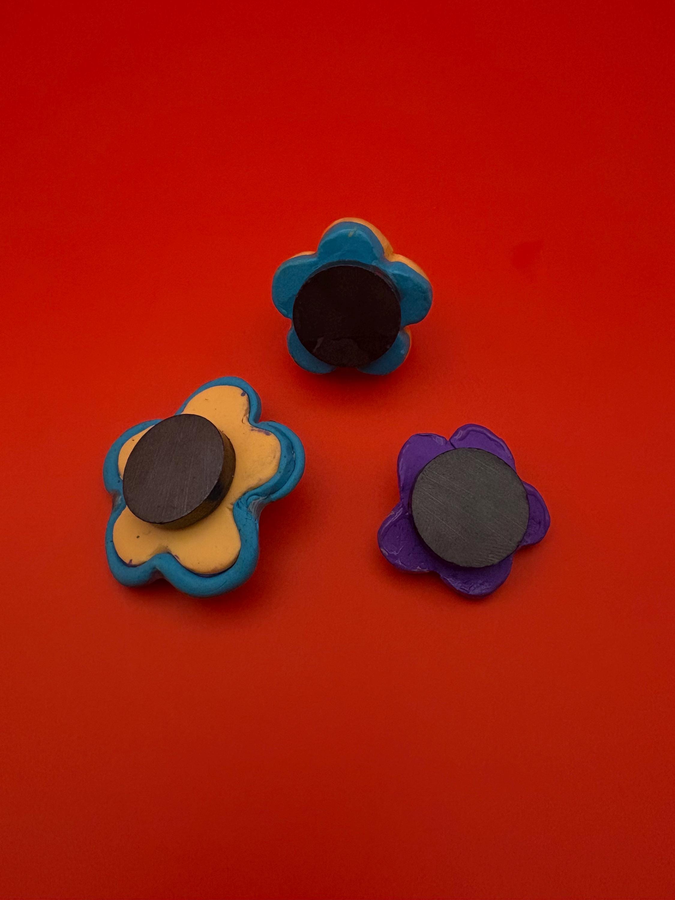 Flower Magnets (sets of 3) - Etsy