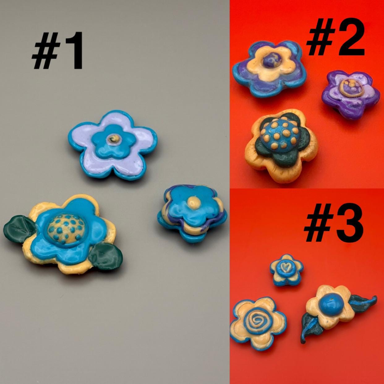 Flower Magnets (sets of 3) - Etsy