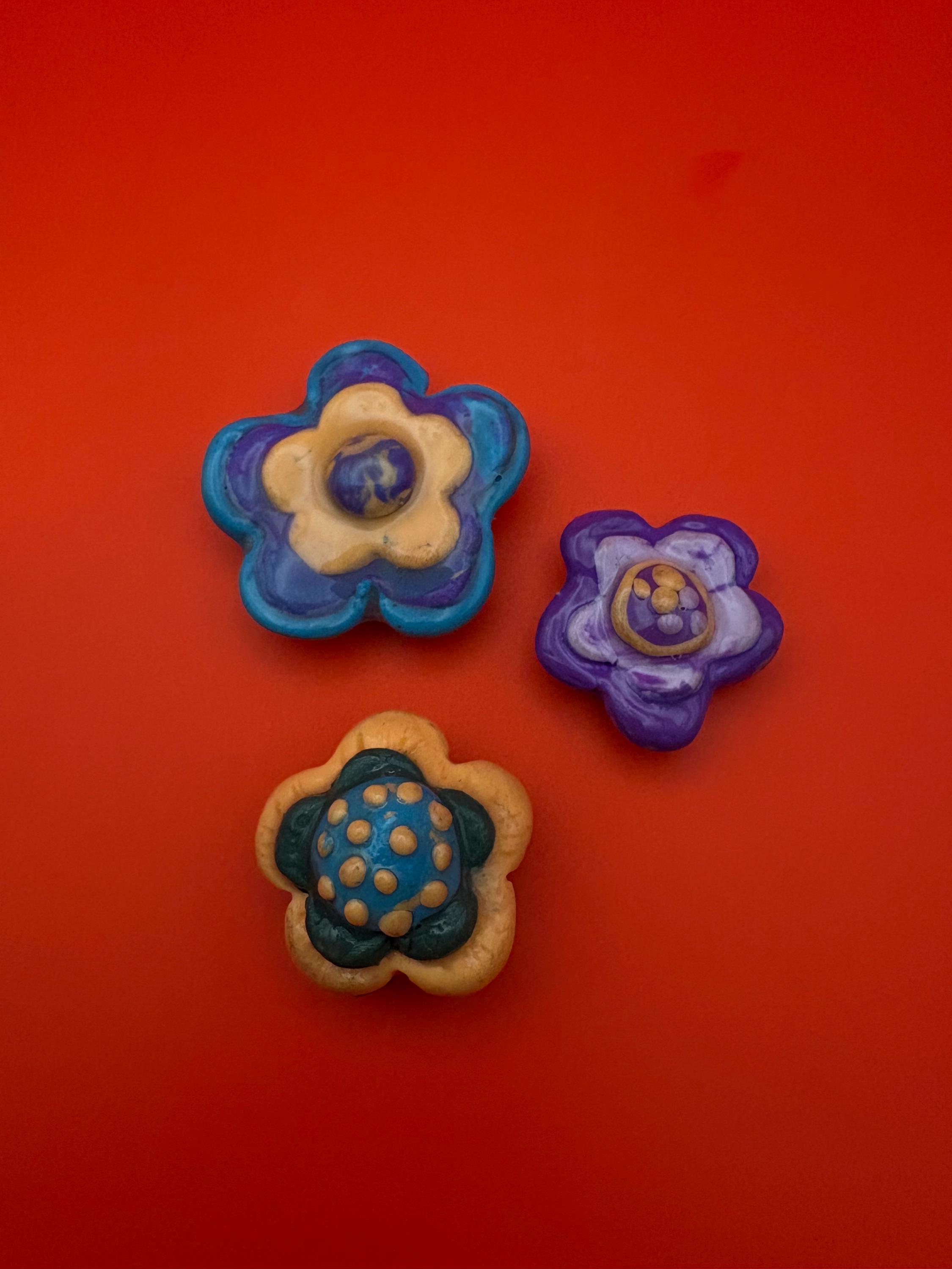 Flower Magnets (sets of 3) - Etsy