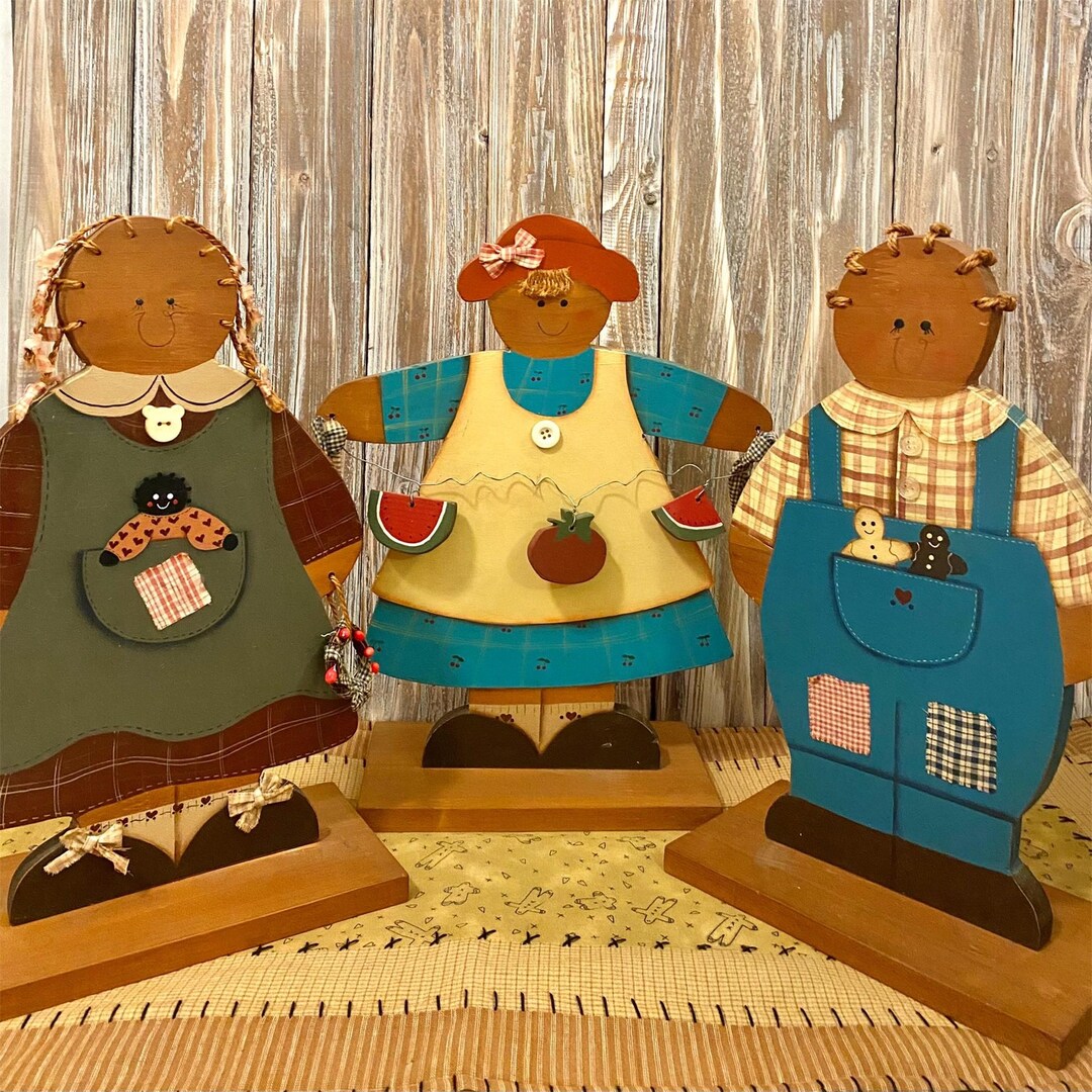 Handmade Country Cartoon Wooden Standee Rustic Character Décor, Unique ...