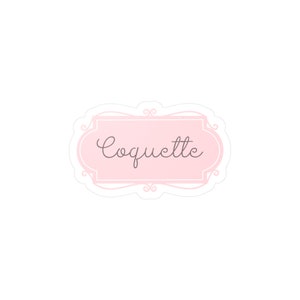 Elegant Pink Coquette White Vinyl Decal Very Demure Aesthetic Feminine ...