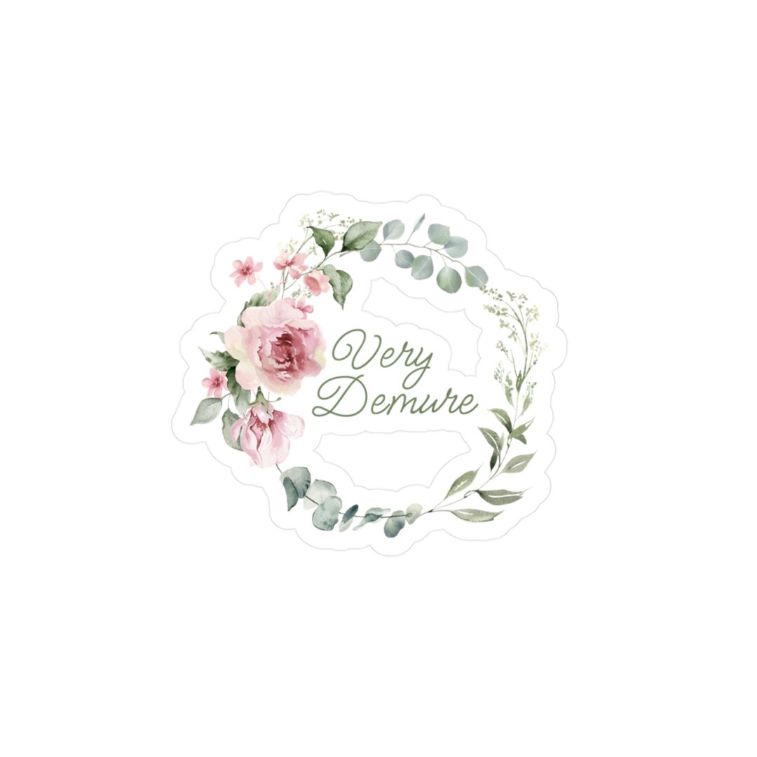 Very Demure White Vinyl Decal, Girly Scrapbook Sticker, Feminine Laptop ...