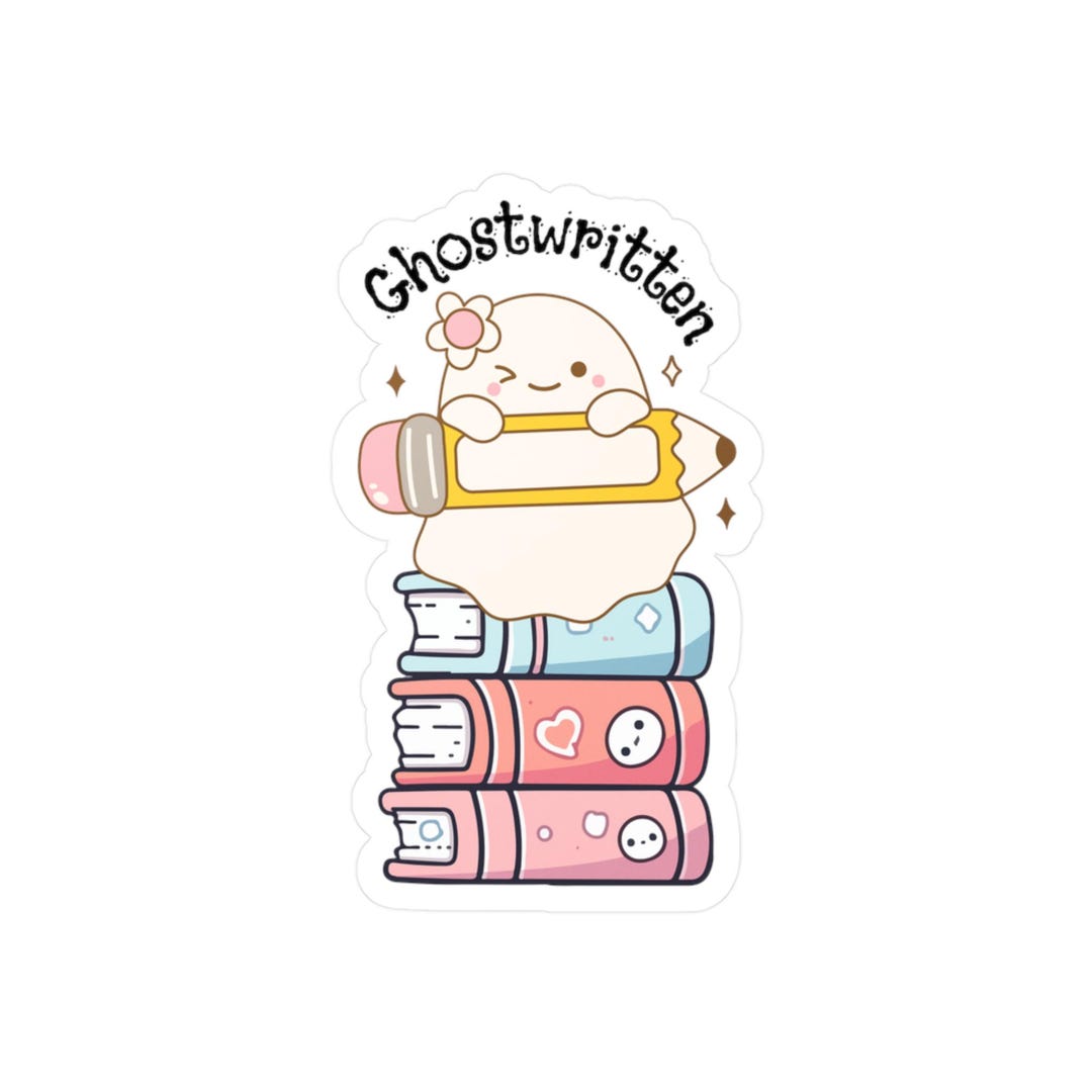 Halloween Ghost White Vinyl Decal Sticker, Cute Ghostwriter Laptop ...