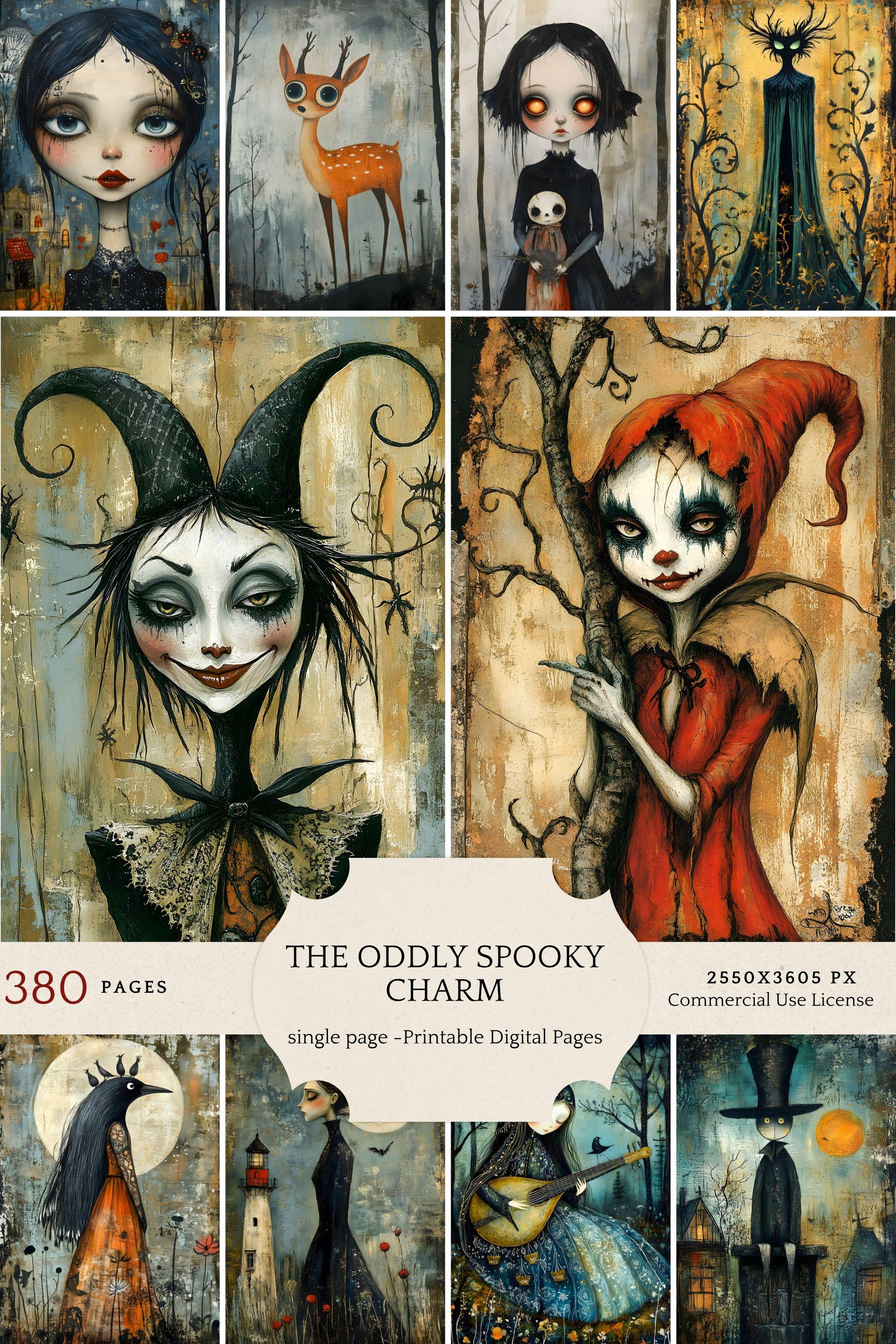 Oddly Spooky Ephemera Pack, Weird Halloween Junk Journal Backgrounds ...