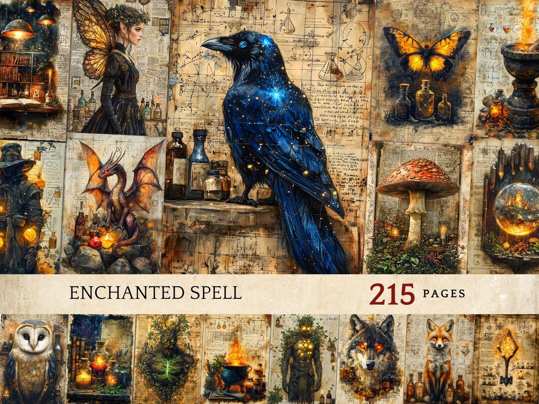 Enchanted Spell Junk Journal Pages, Alchemist Junk Journal Supplies ...