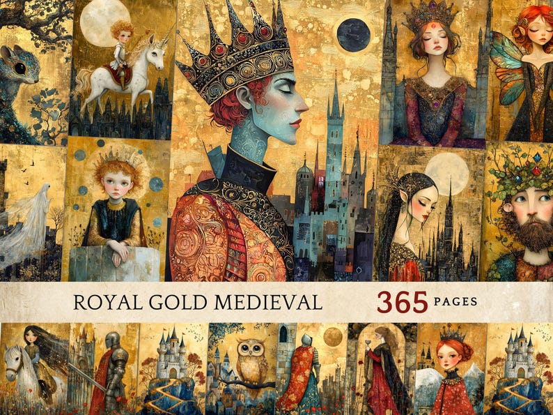 Medieval Royal Printable, Fantasy Kings Queens, Junk Journal Kit for ...