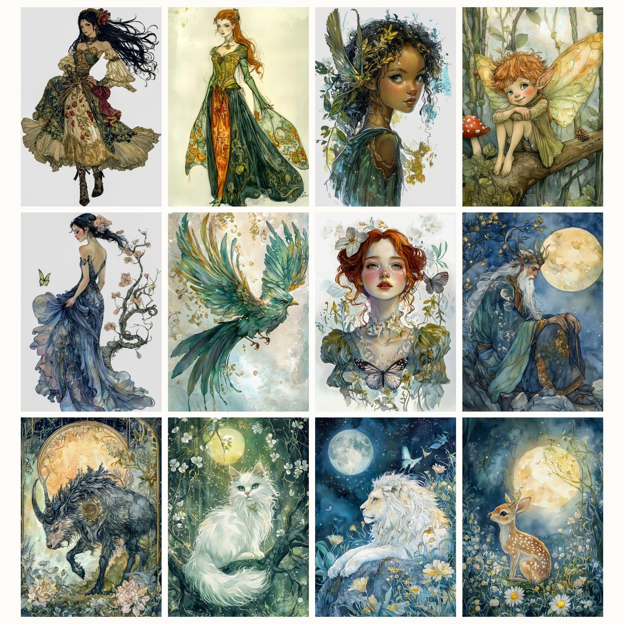Fantasy Junk Journal Kit, Magical Fairy Tale Storybook Character Art ...