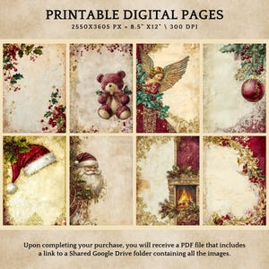 Christmas Charm Junk Journal Pages Printable Images Junk Journal and ...