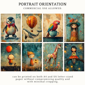 Playful Whimsical Characters Junk Journal Pages, Intage Ephemera ...