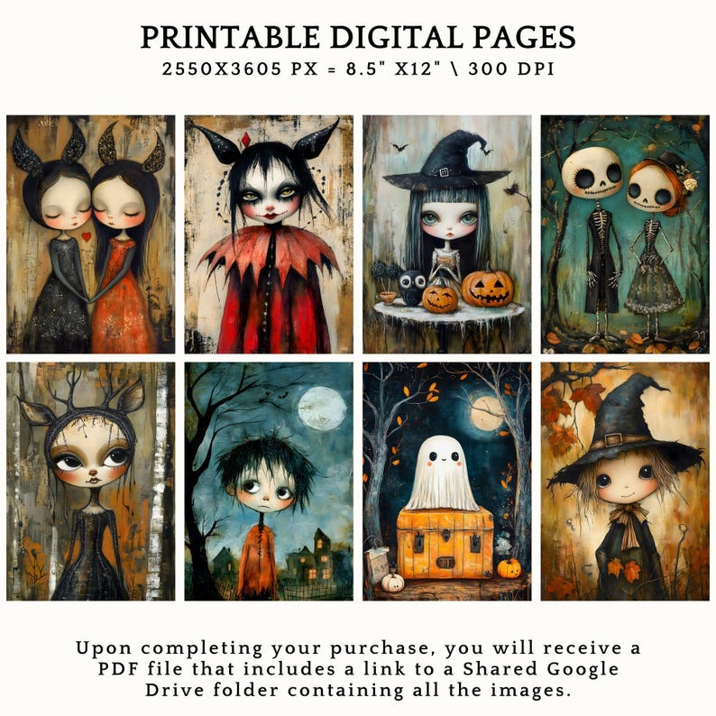 Printable Oddly Spooky Ephemera Pack, Weird Cute Junk Journal ...
