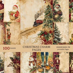 Christmas Charm Junk Journal Pages Printable Images Junk Journal and ...