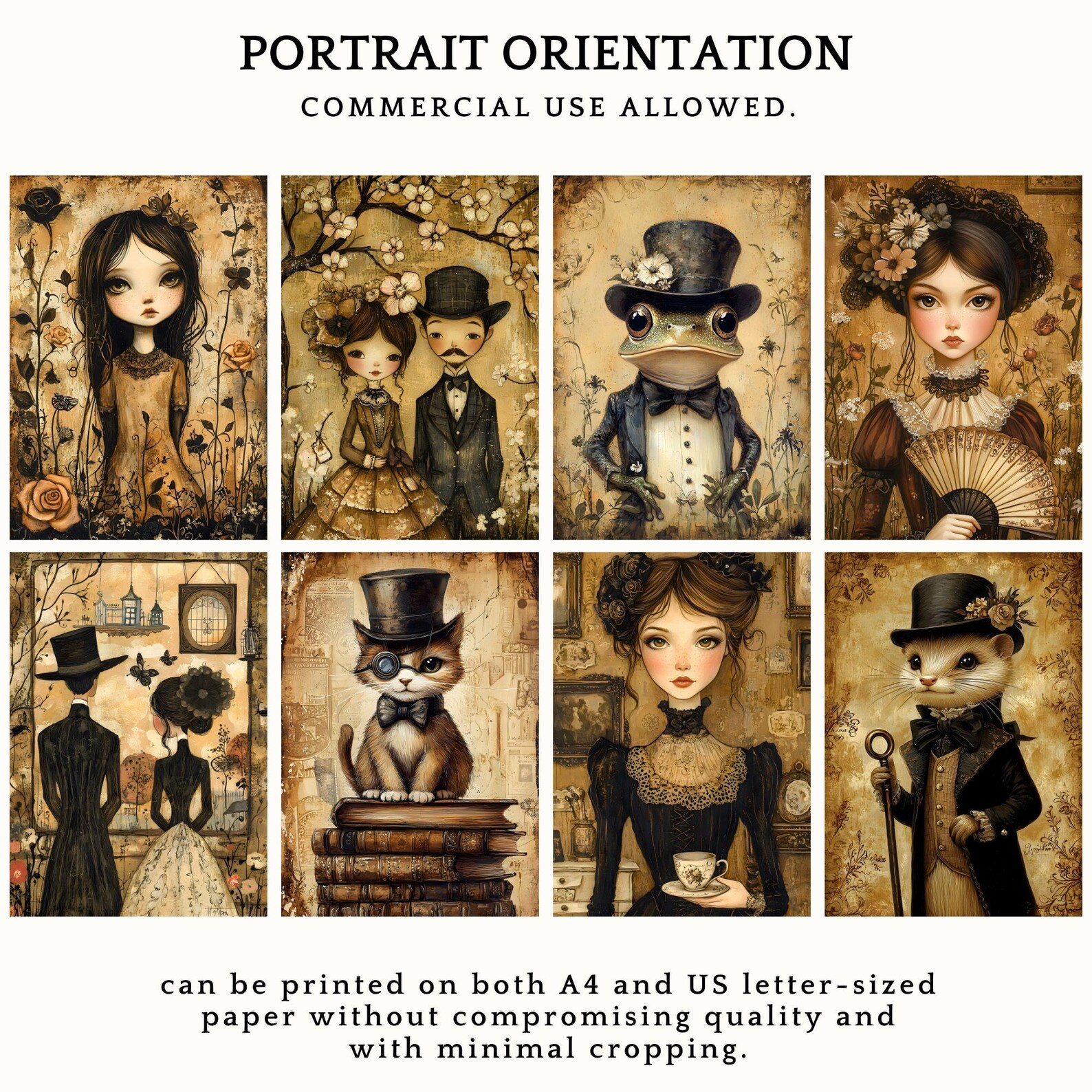 Victorian Whimsy Kit, Traditional Steampunk Junk Journal Portraits ...