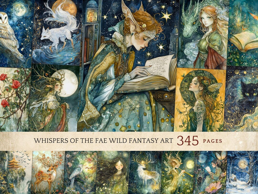 Ethereal Fae Wild, Fantasy Art, Junk Journal Kit, Mystical Elves Prints ...