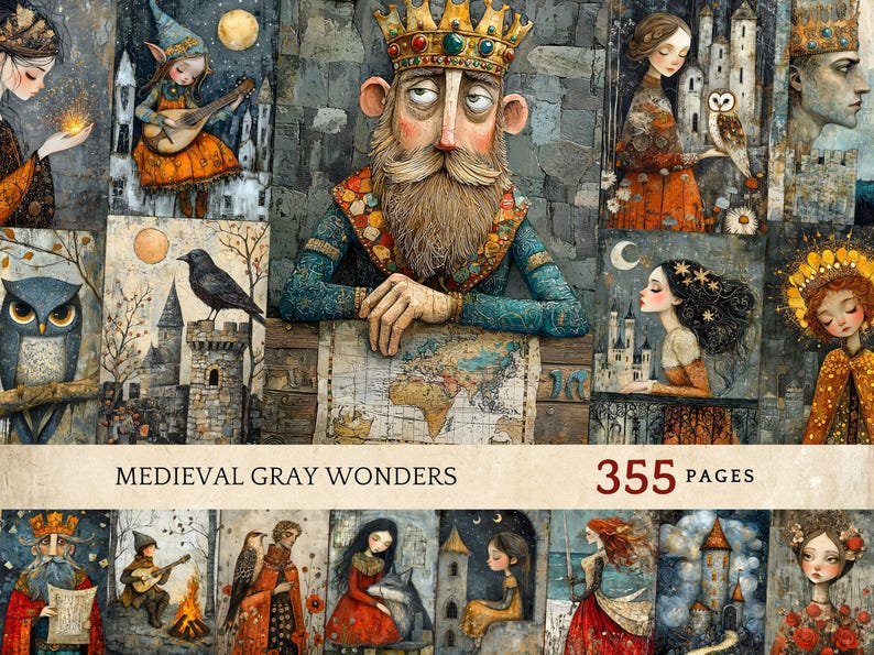 Medieval Collage Kit, Whimsical Princess Printable Pages, Historic ...