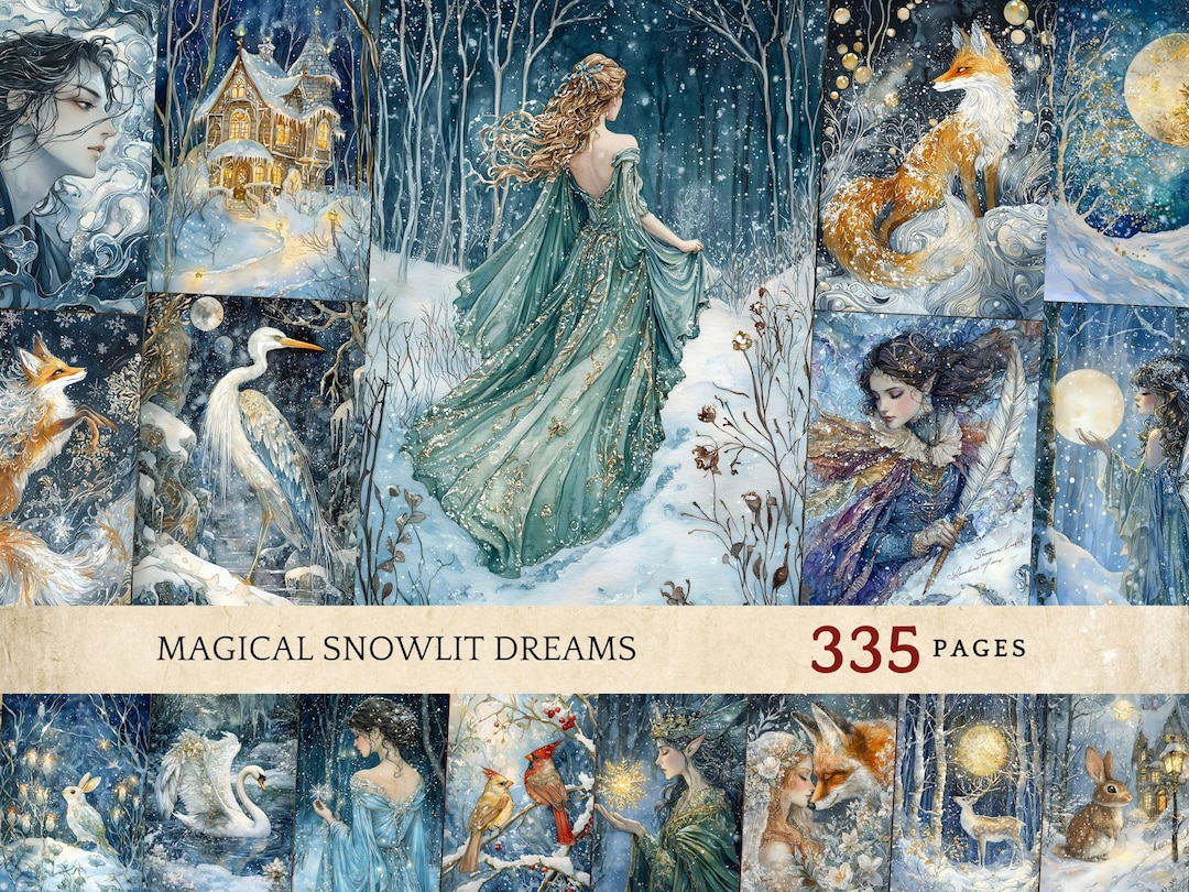 Fantasy Winter Princess Bundle, Ethereal Snow Digital Graphics ...