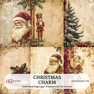 Christmas Charm Junk Journal Pages Printable Images Junk Journal and ...