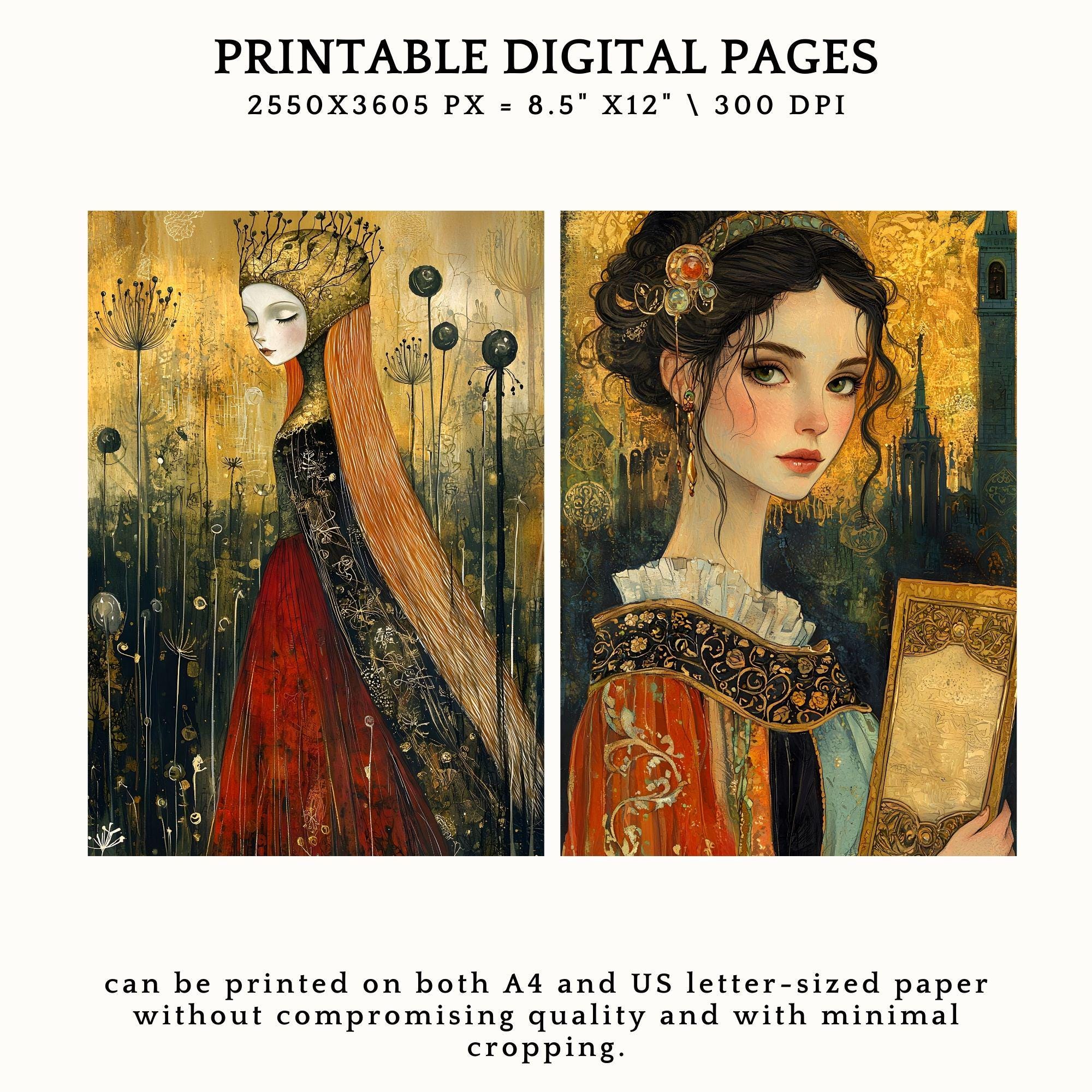 Medieval Royal Printable, Fantasy Kings Queens, Junk Journal Kit for ...