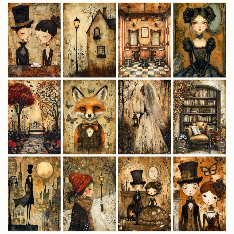 Victorian Whimsy Kit, Traditional Steampunk Junk Journal Portraits ...